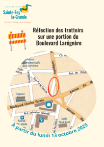 Boulevard Larégnère : réfection des trottoirs - Mairie de Sainte-Foy-la ...